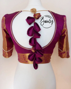 60+ Simple Blouse Back Design Ideas for Cotton & Silk Saree